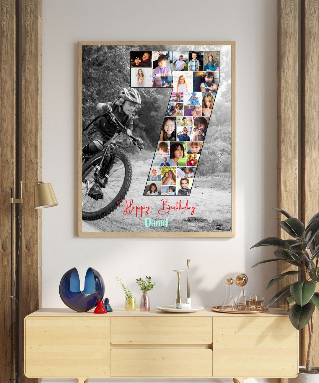 Custom 30 Photos Kid 7th Birthday Gift, Custom Seventh Birthday Photo ...