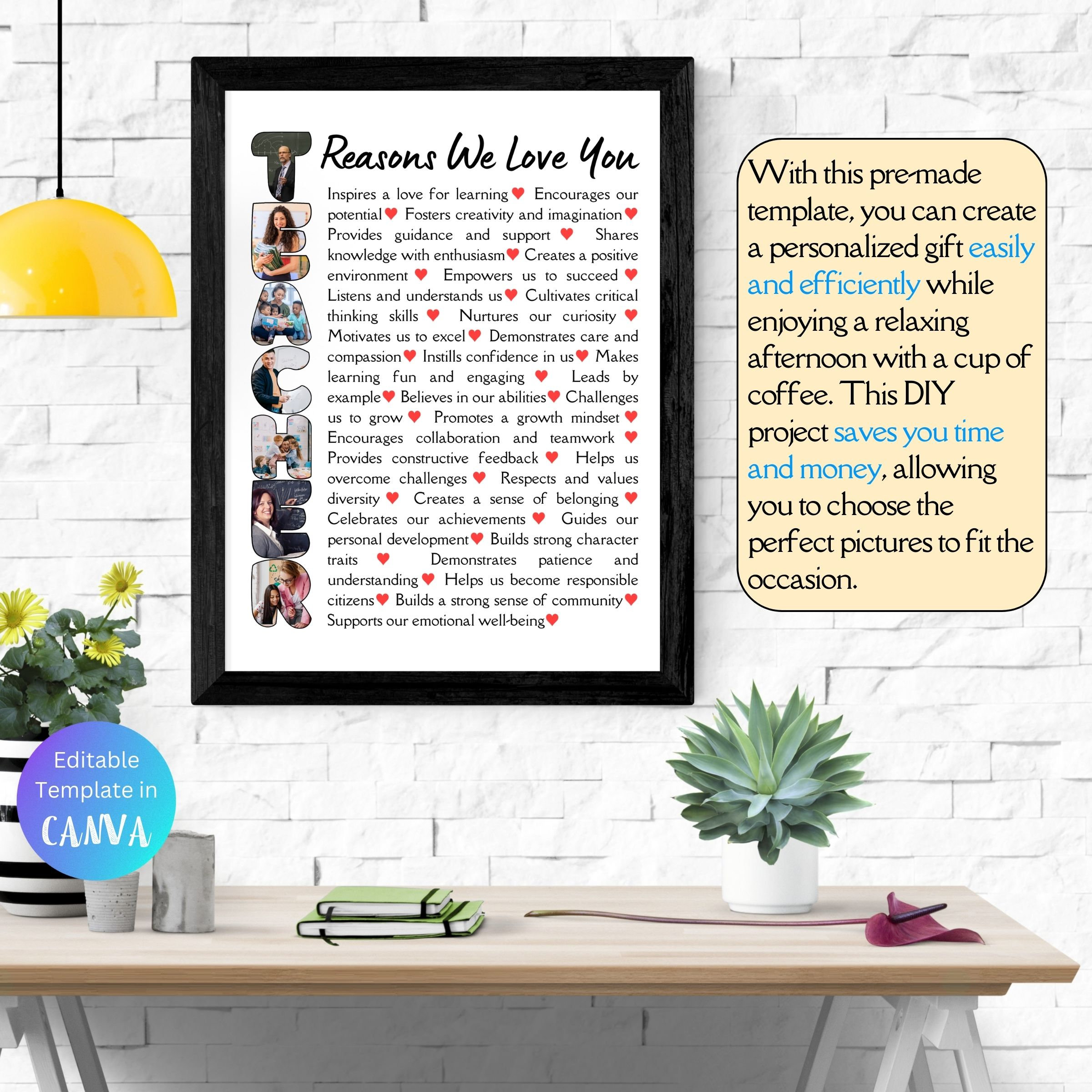 Personalized Teacher Photo Collage Template Editable Teacher ...