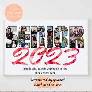 Custom Senior 2023 Photo Collage Template, Personalized Graduate High ...