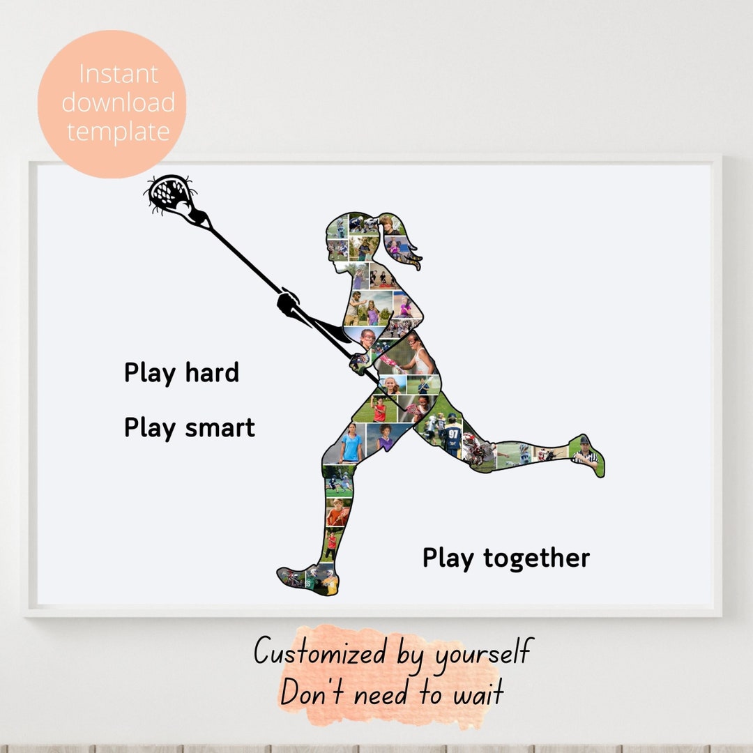Custom Woman Lacrosse Player Collage, Printable 31 Photos Collage ...