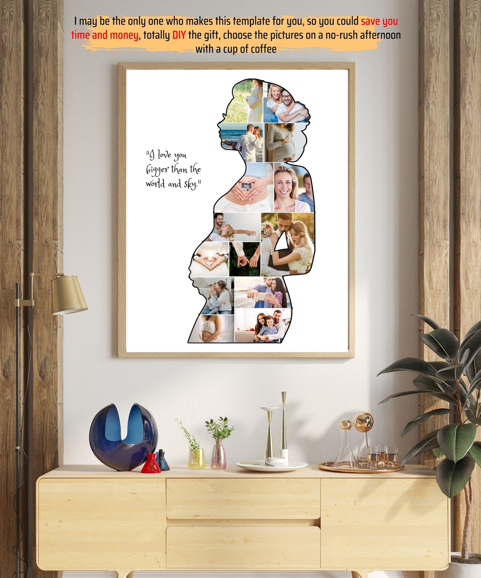 Custom Pregnancy Woman Collage Template Pregnancy Gift for - Etsy