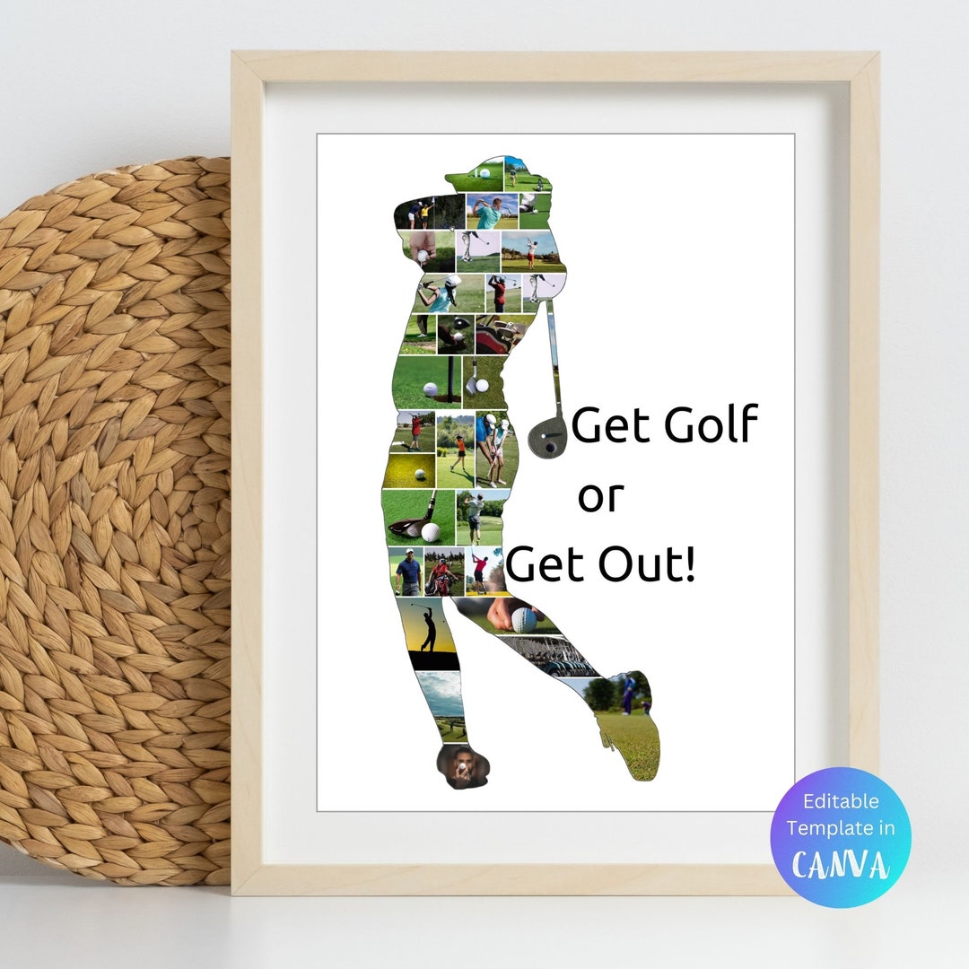 Custom Golf Player Photo Collage Template Personalized Golf Gifts for ...