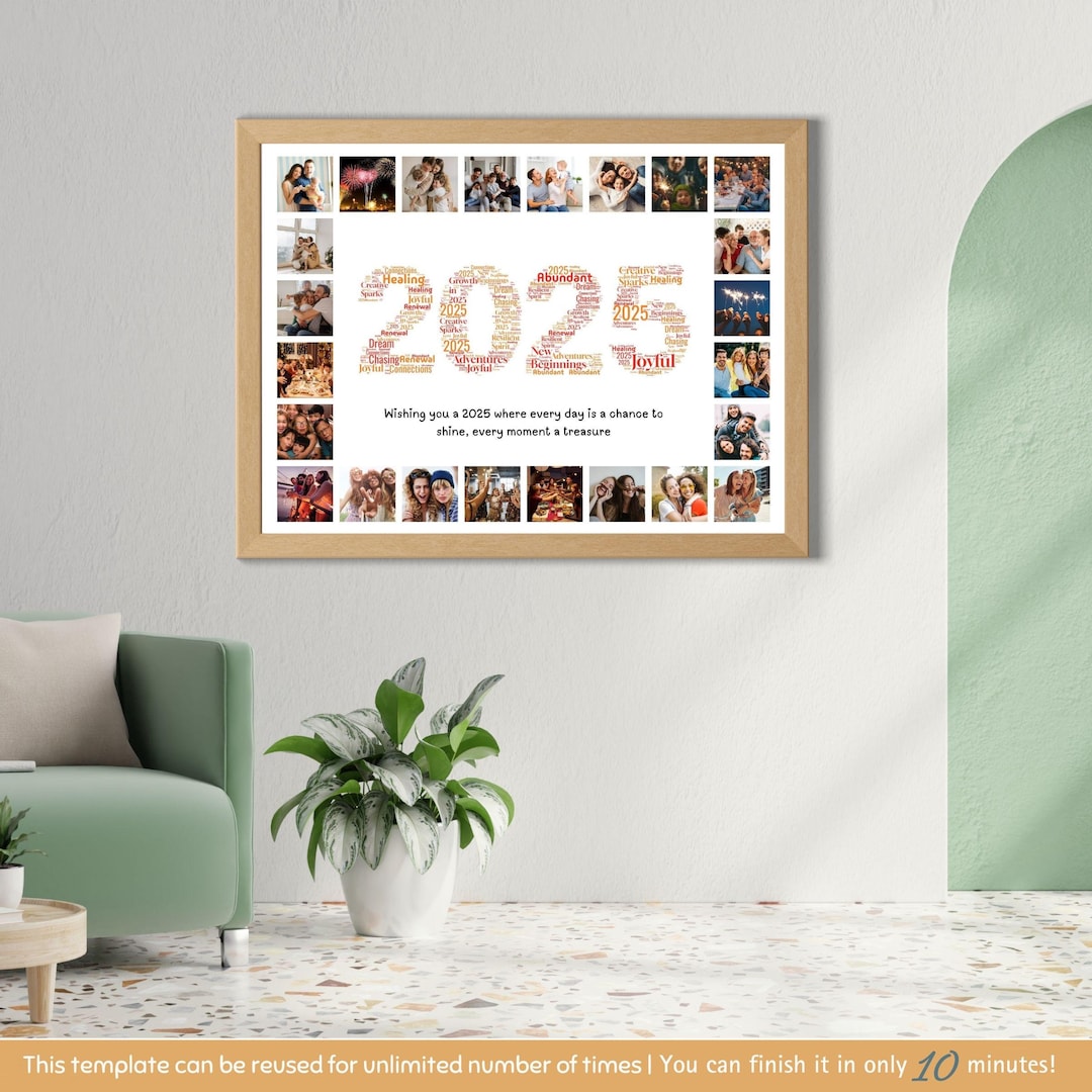 Custom 2025 Photo Collage Template Personalized 2025 Year Gift for ...