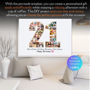 Custom 21st Birthday Photo Collage Template Personalized 21st - Etsy