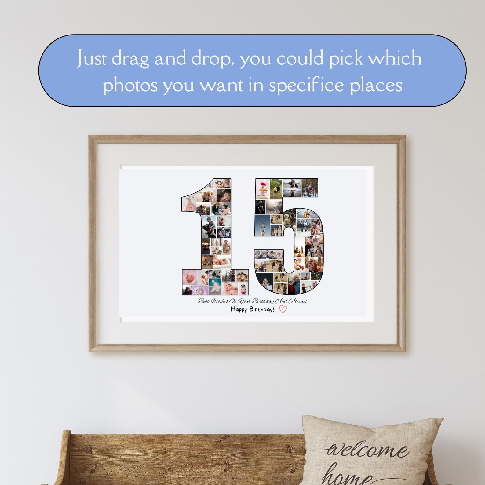 Custom 15th Birthday Photo Collage Template Personalized 15 Birthday ...
