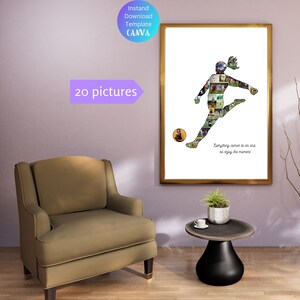 Custom Football Photo Collage Template Gifts for Soccer Women - Etsy