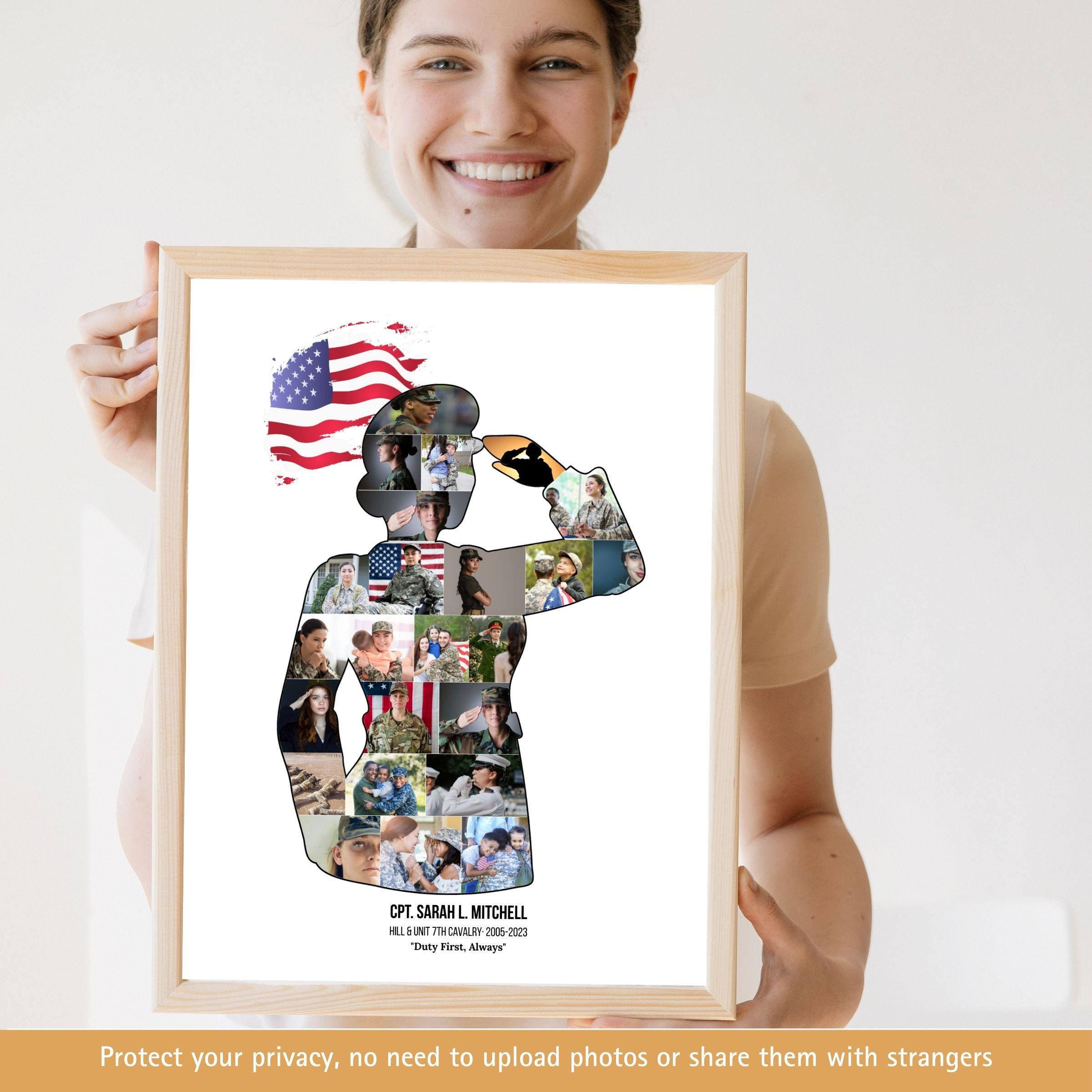 Persoanlized Military Woman Collage Template Custom Female Soldier Wall ...