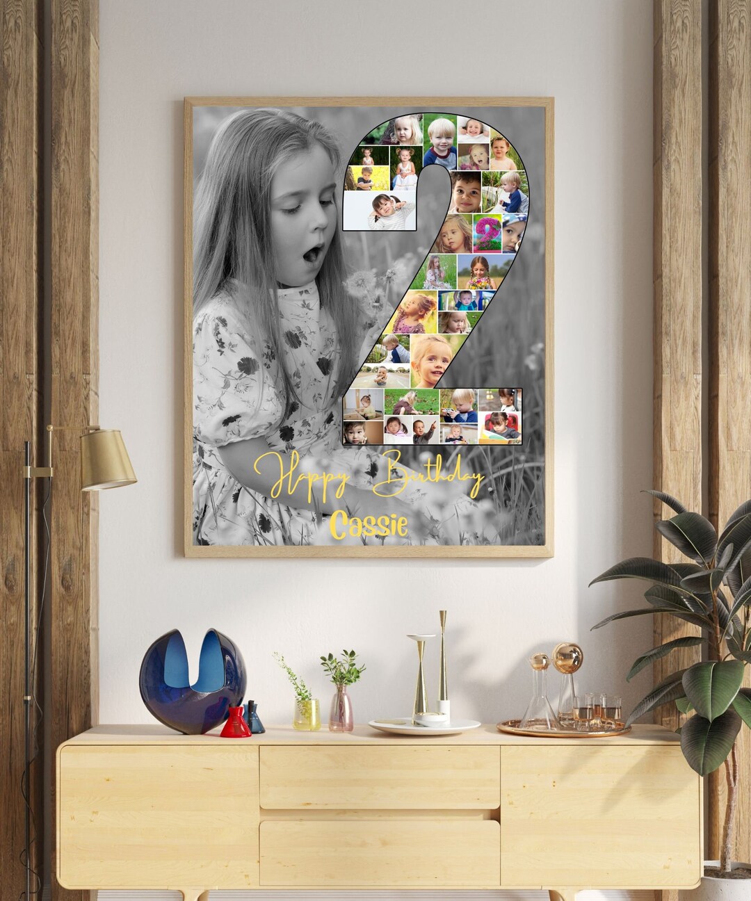 Custom 32 Photos Baby 2nd Birthday Gift, Custom Second Birthday Photo ...