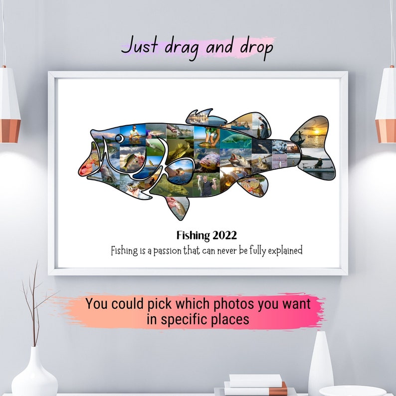 Custom Bass Fish Photo Collage Template 34 Pictures Collage - Etsy