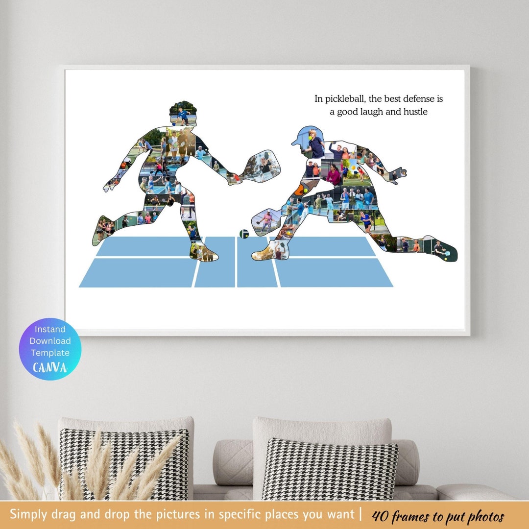 Personalized Men's Doubles Pickleball Photo Collage Template Pickleball ...