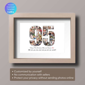 Custom 95th Photo Collage Template Personalized 95th Birthday Gift for ...
