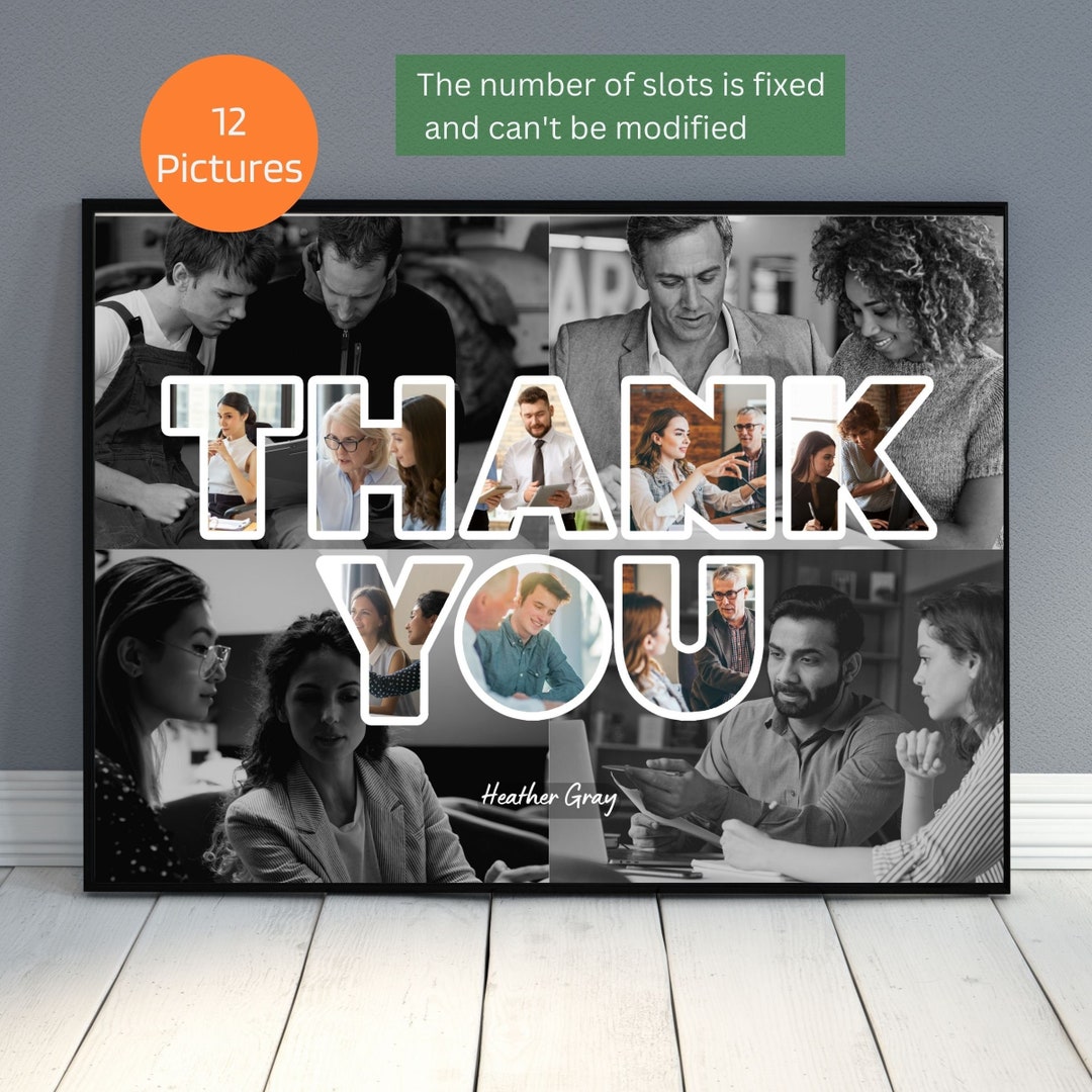Custom Thank You Photo Collage Template Gift for Mentor - Etsy