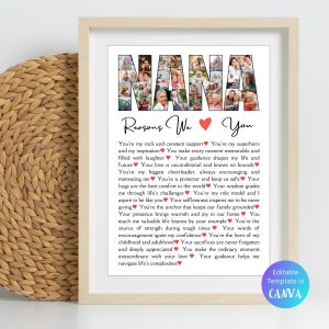 Custom Nana Reasons We Love You Photo Collage Template Personalized ...