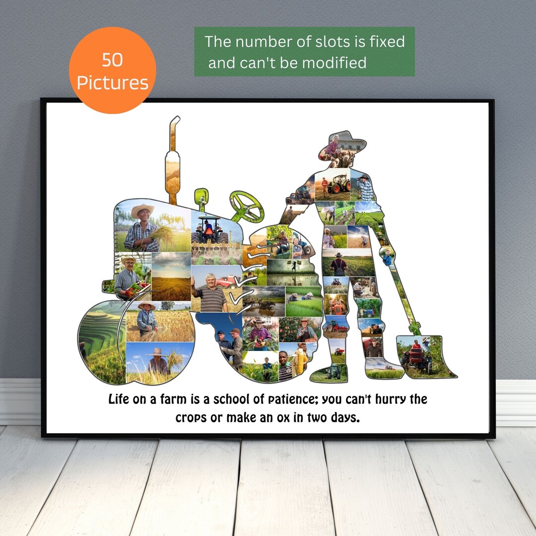 Custom Farmer Photo Collage Template Personalized Farming Gift for ...