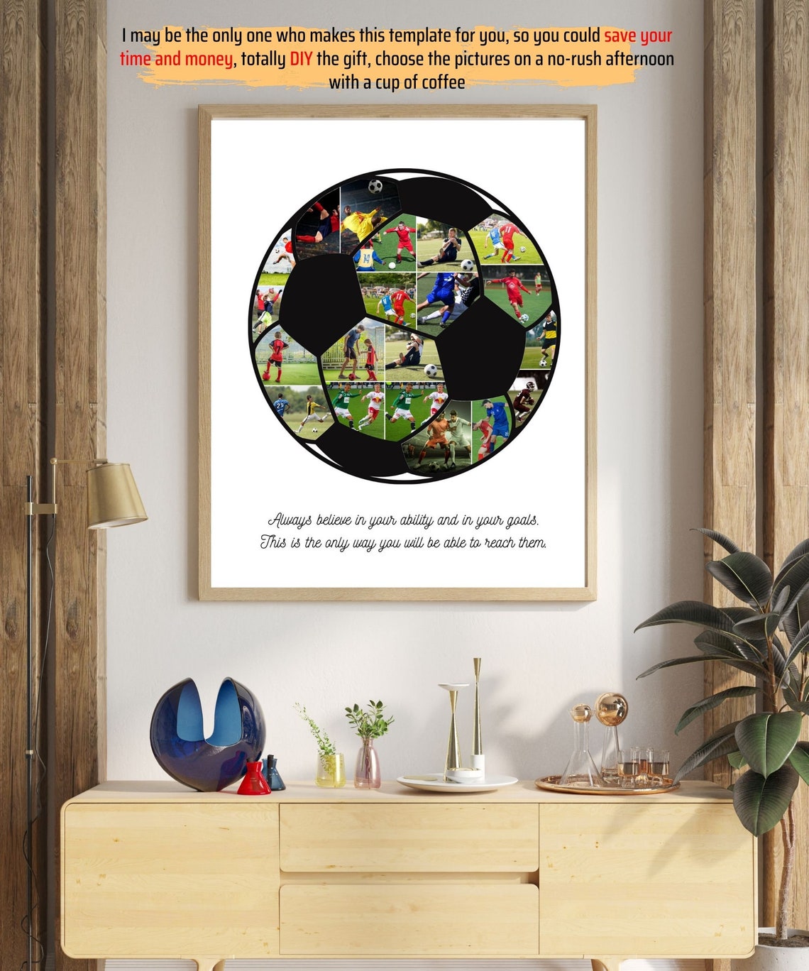 Custom Football Photo Collage Template Printable 20 Pictures - Etsy