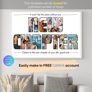 Custom New Chapter Photo Collage Canva Template Personalized Goodbye ...