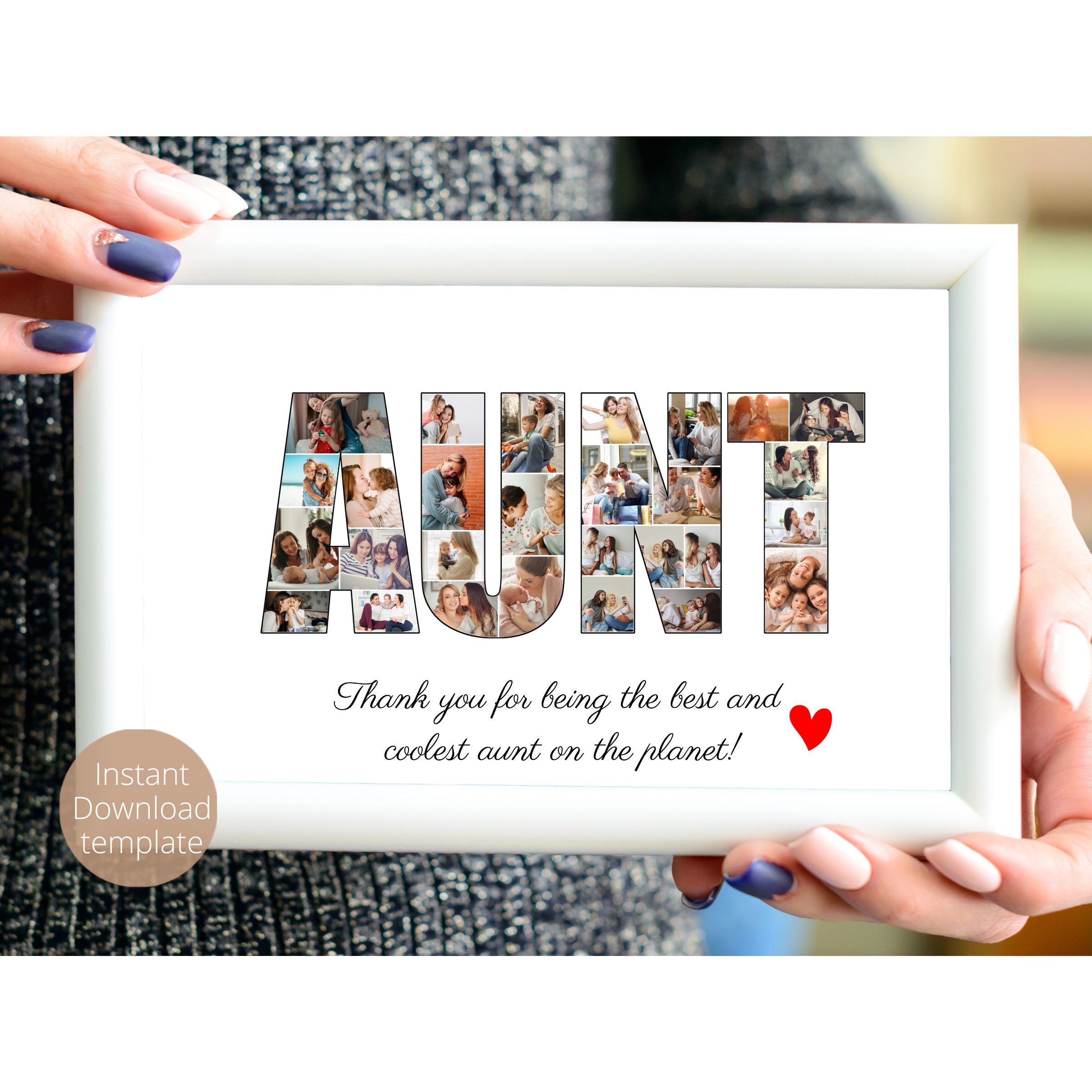 28 Pictures Custom Aunt Photo Collage Printable Photo Gift - Etsy