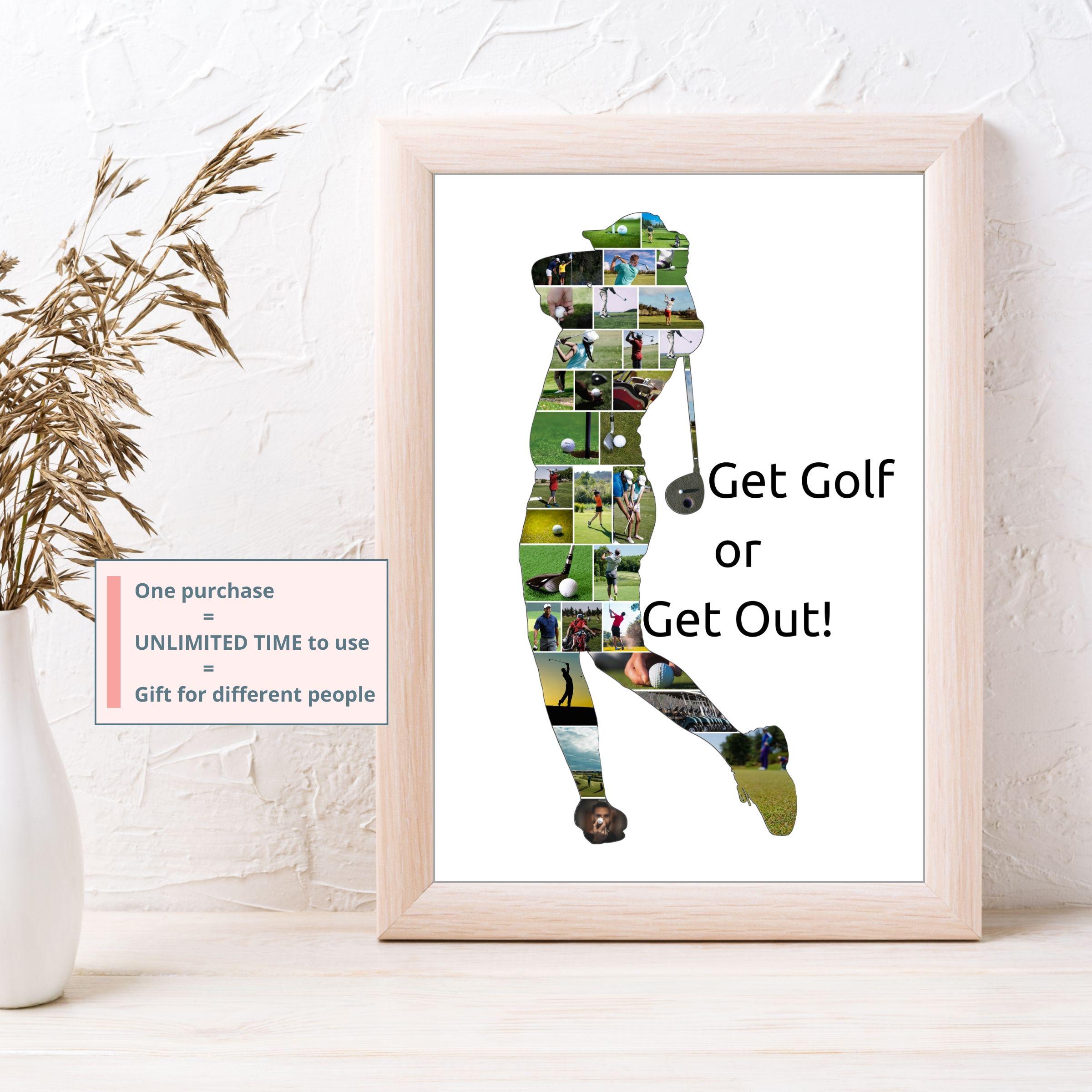 Custom Golf Player Photo Collage Template Personalized Golf Gifts for ...
