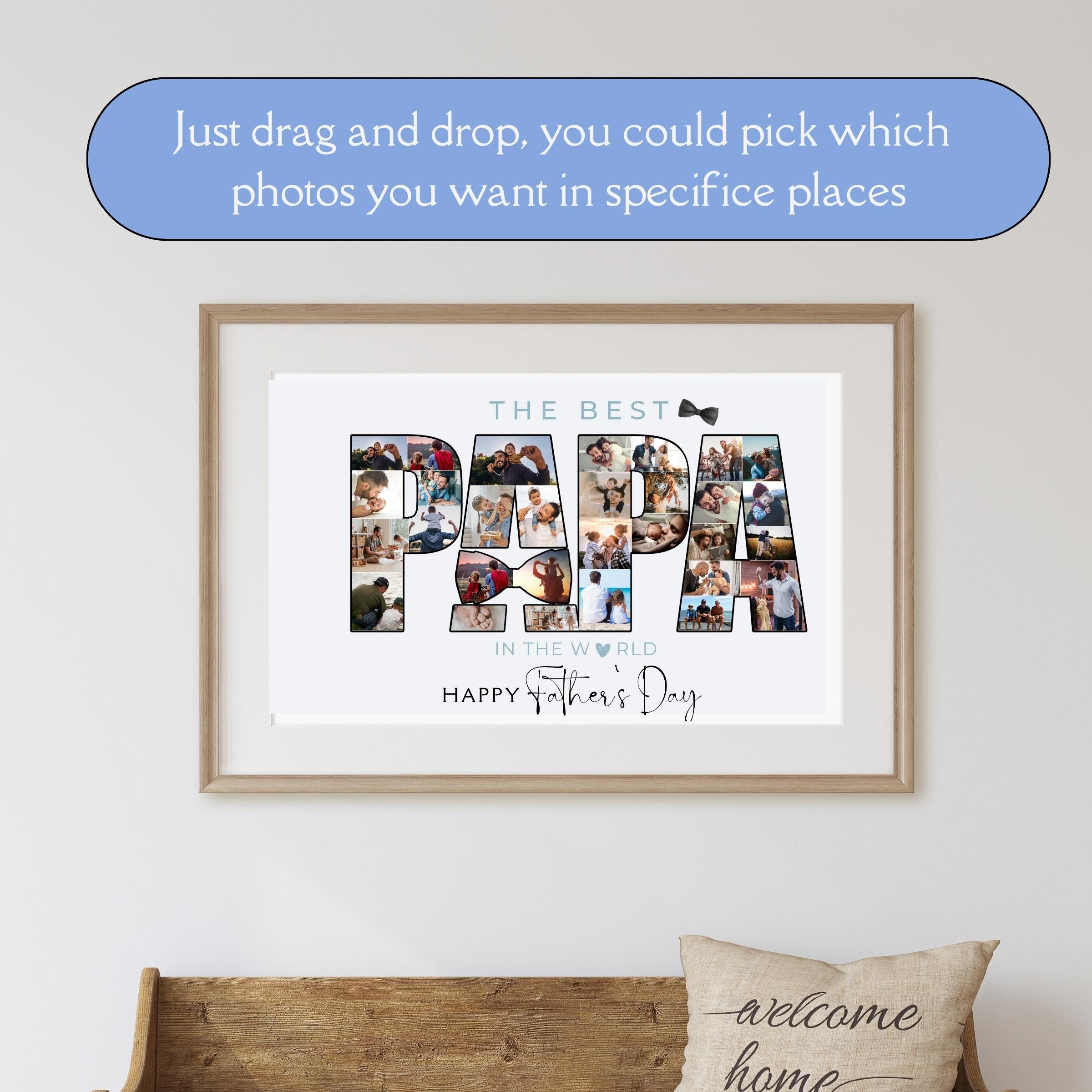Custom PAPA Photo Collage Template Personalized Papa Gifts for - Etsy