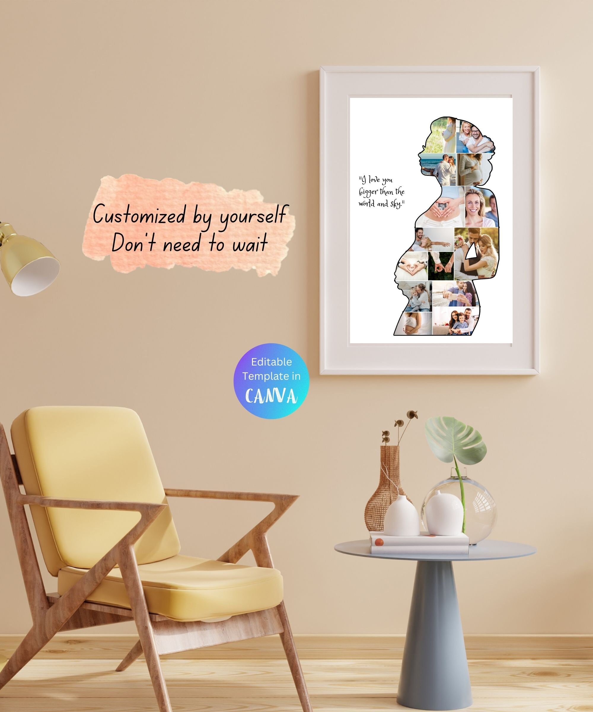 Custom Pregnancy Woman Collage Template Pregnancy Gift for - Etsy