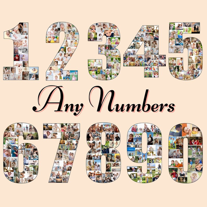 Custom Any Number Photo Collage Printable Collage - Etsy