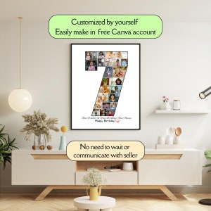 7th Birthday Photo Collage Personalized 7th Picture Collage Template ...