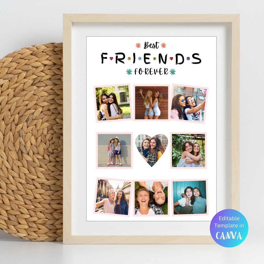Custom Best FRIENDS Photo Collage Template Personalized Best Friend ...