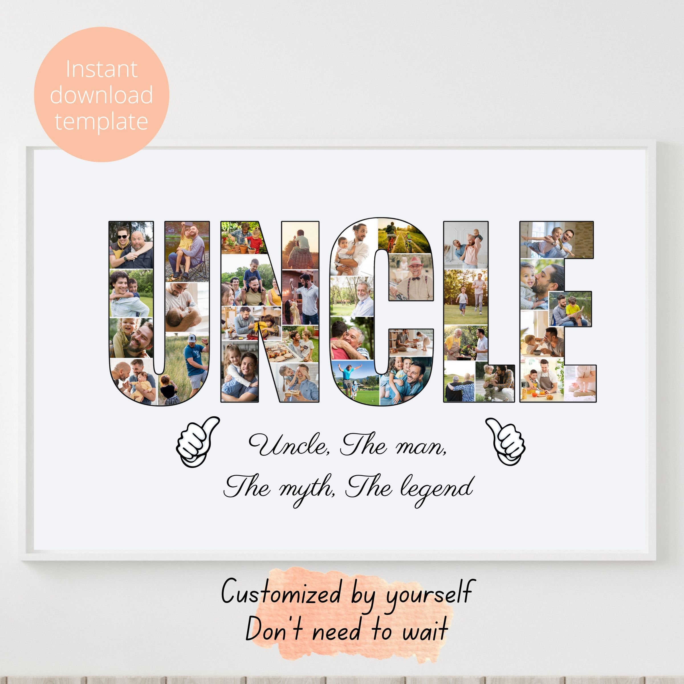 Custom Uncle Photo Collage Template Personalized Uncle Gift - Etsy