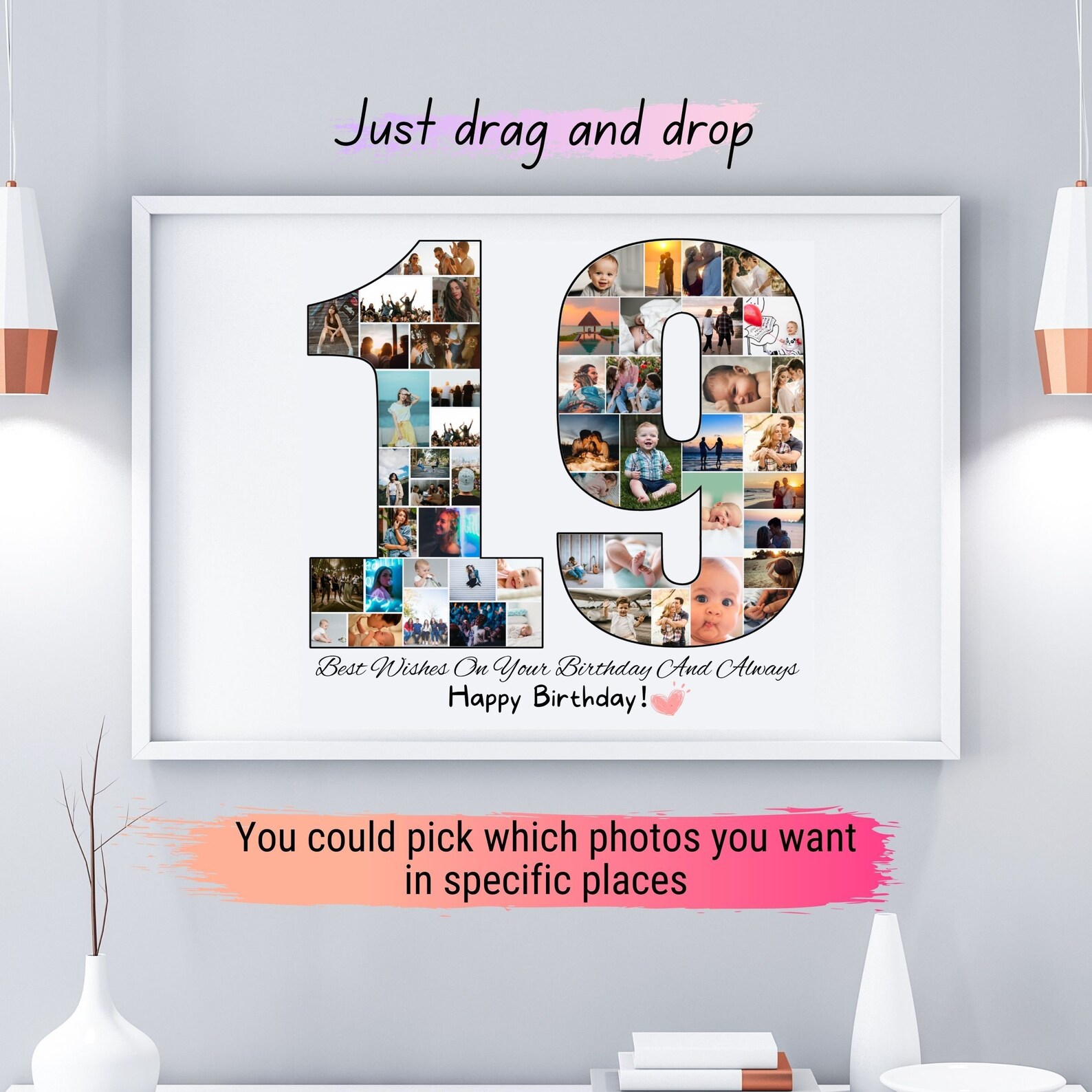 19th Birthday Photo Collage Personalized 19th Picture Collage - Etsy