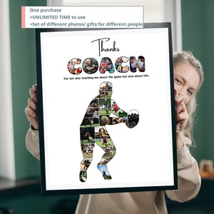 Custom Thanks Coach Collage Template Thank You Rugby Coach Gift Photo ...