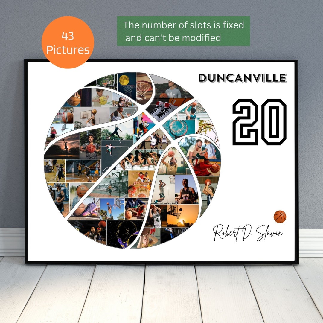 Custom Basketball Photo Collage Template Personalized Basketball Gifts ...
