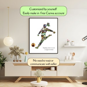 Custom Football Photo Collage Template Personalized Gifts for Soccer ...