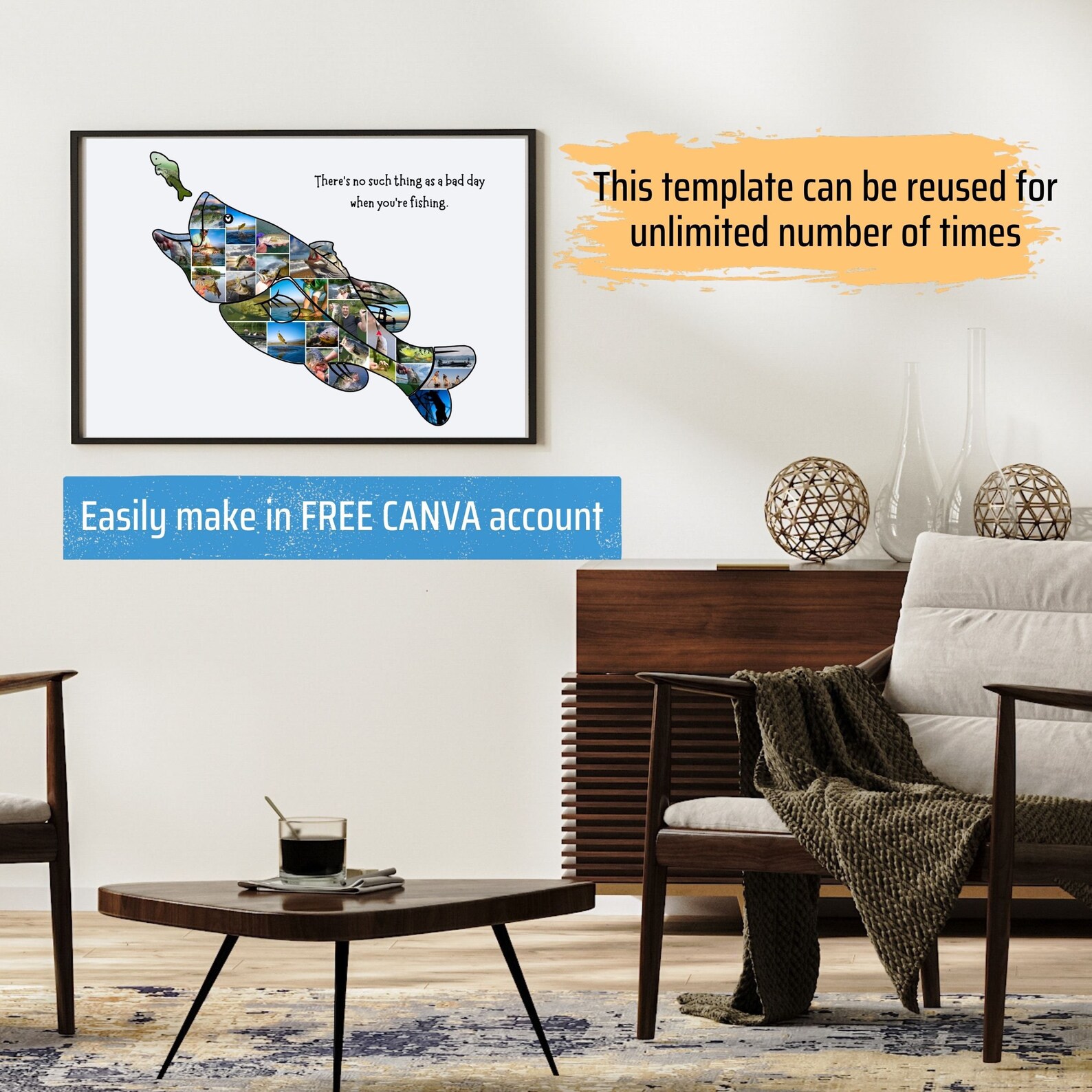 Custom Bass Fish Photo Collage Template 30 Pictures Collage - Etsy