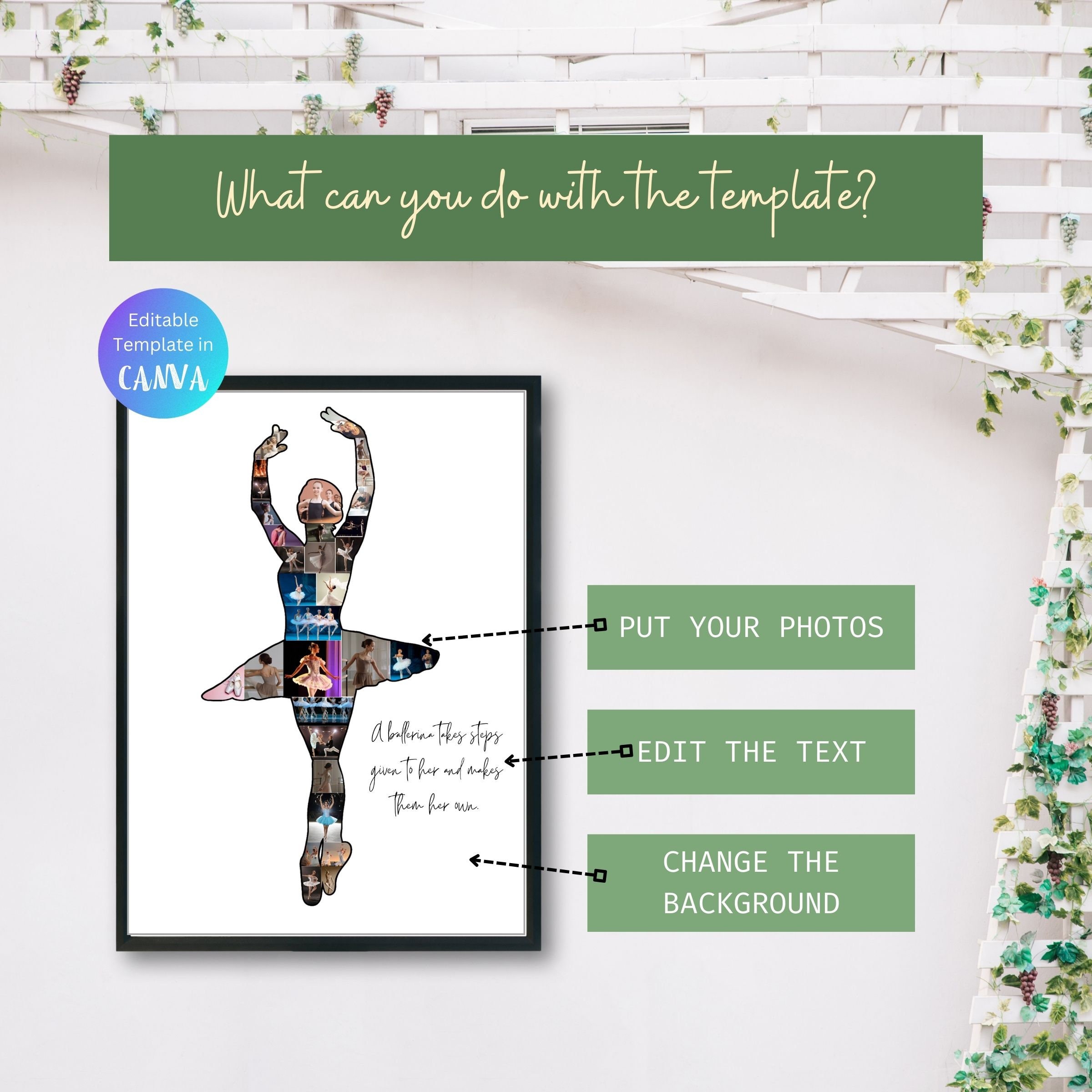 Personalized Ballerina Girl Photo Collage Template Custom Gift for ...