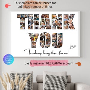Custom Thank You Photo Collage Personalized Editable Template ...