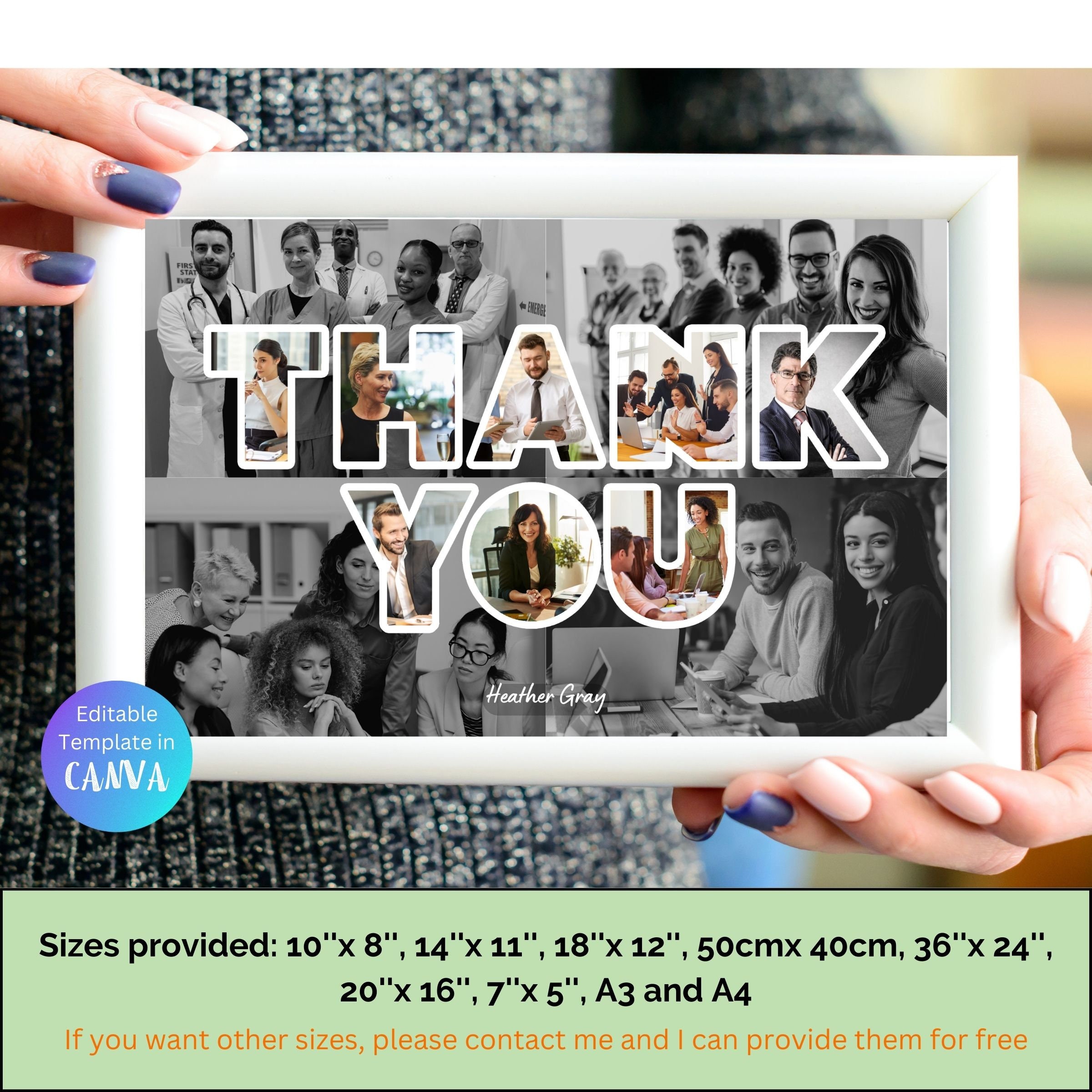 Custom Thank You Boss Gift Photo Collage Template Personalized for ...