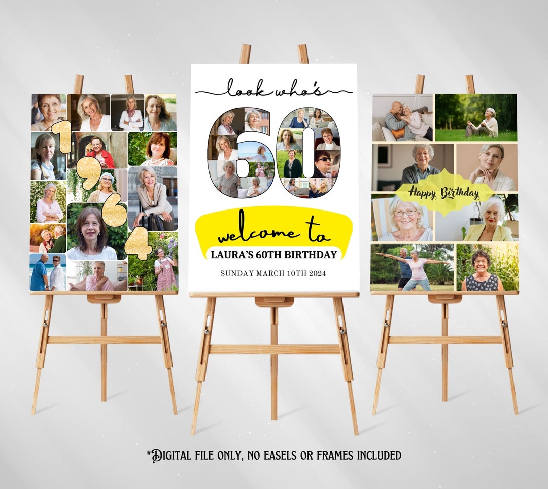 Custom Set 60th Birthday Photo Collage Template Look Who's 60 ...
