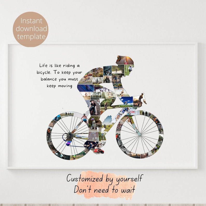 Personalized Cycling Photo Collage Custom Bicycle Gifts Bike - Etsy