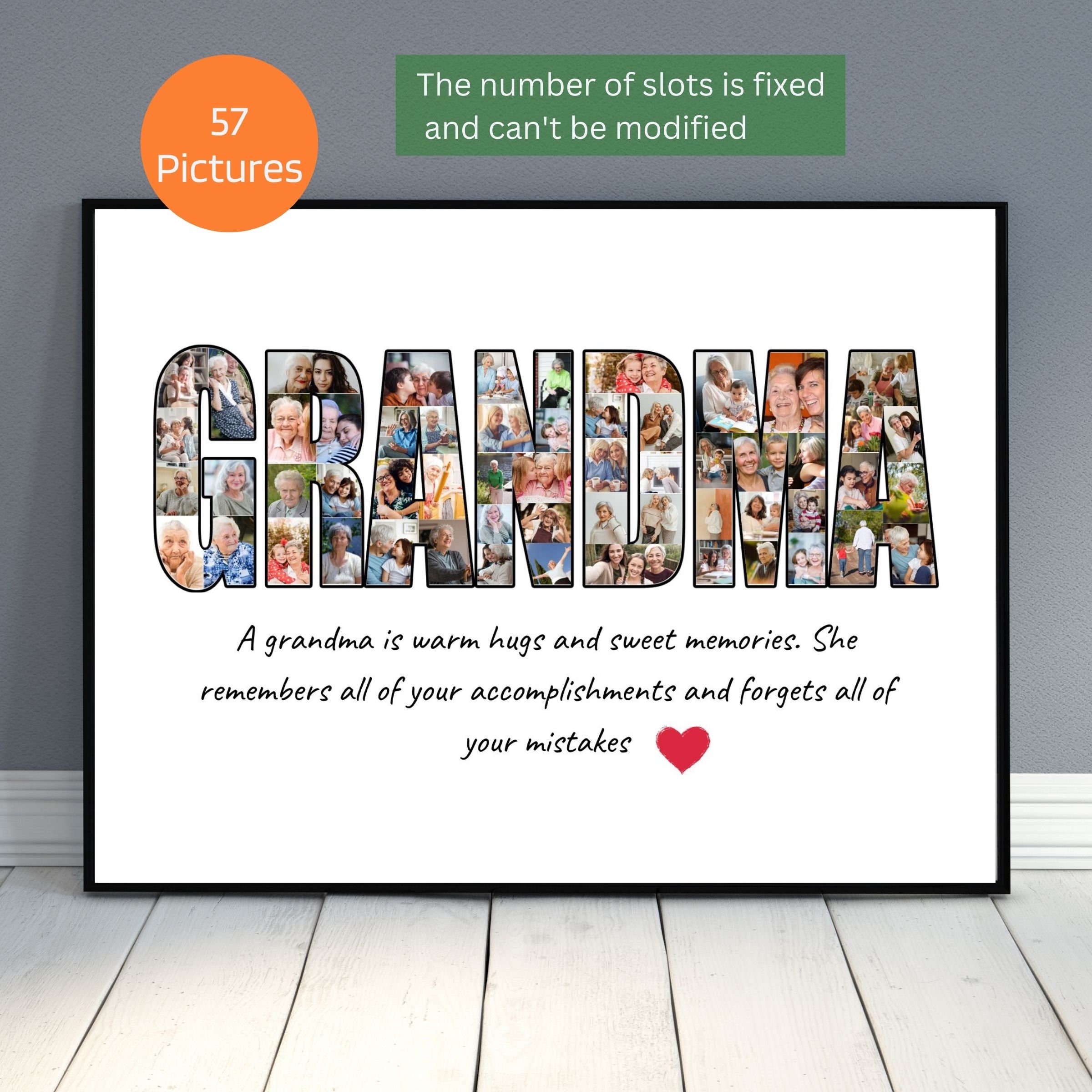 Custom Grandma Photo Collage Template, Printable Picture Collage Gift ...