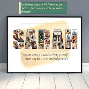 Custom Any Name Photo Collage Template Personalized Photo Gift Editable ...