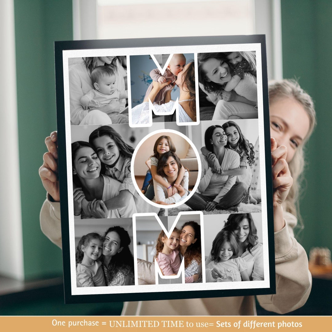 Custom MOM Photo Collage Template Personalized Birthday Gift for Mom ...