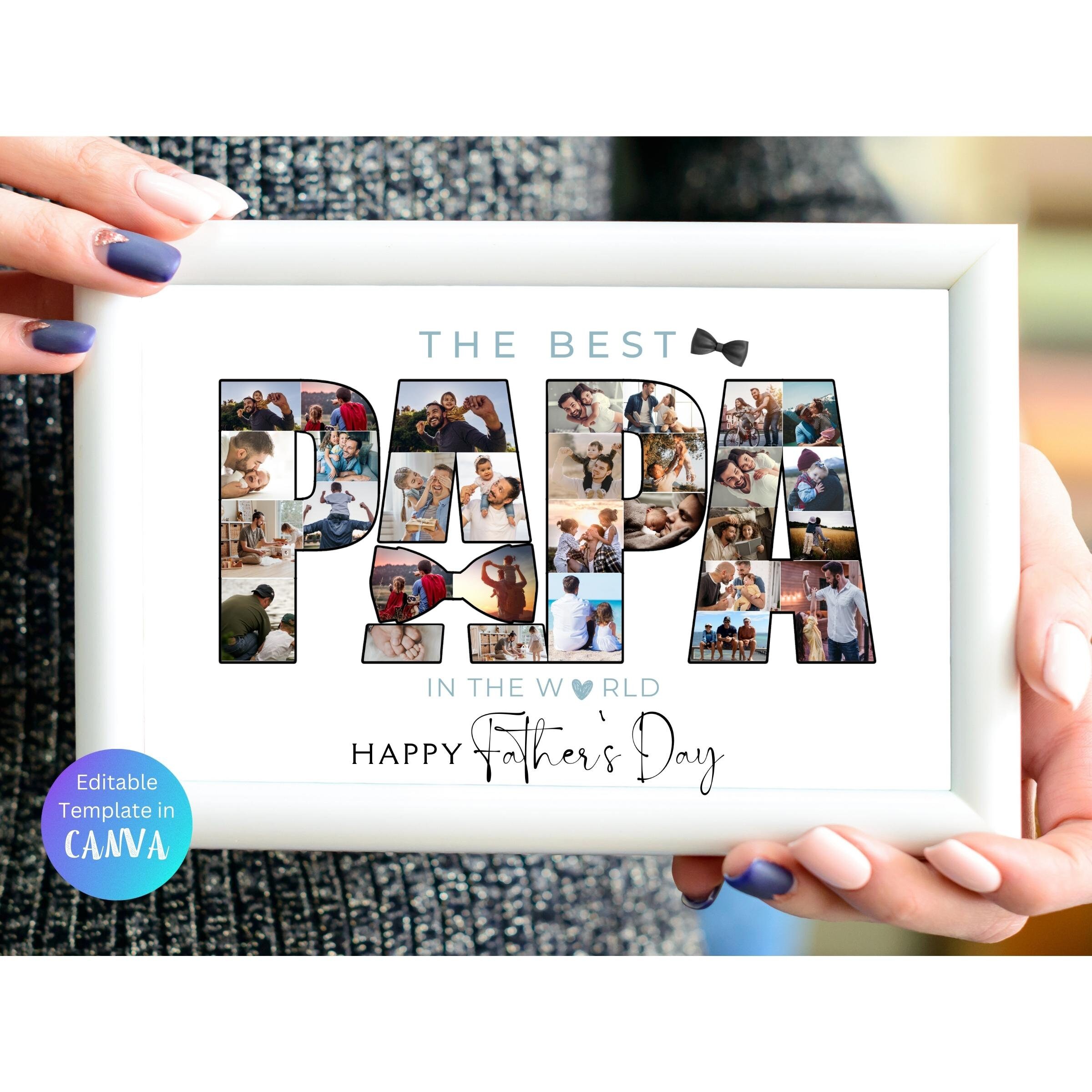 Custom PAPA Photo Collage Template Personalized Papa Gifts for - Etsy