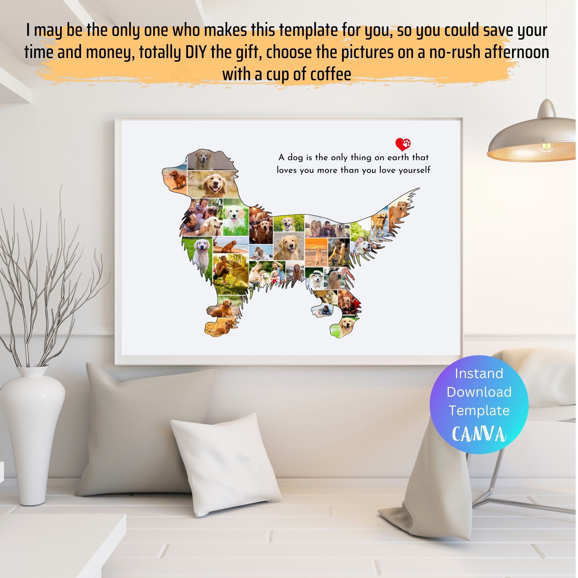 Custom Dog Photo Collage Template Printable Gift for Dog - Etsy