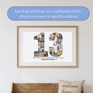 Custom 13th Birthday Photo Collage Template Personalized 13th Birthday ...