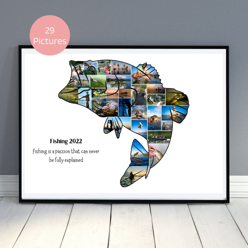 Custom Bass Fish Photo Collage Template, 29 Pictures Collage, Fishing ...