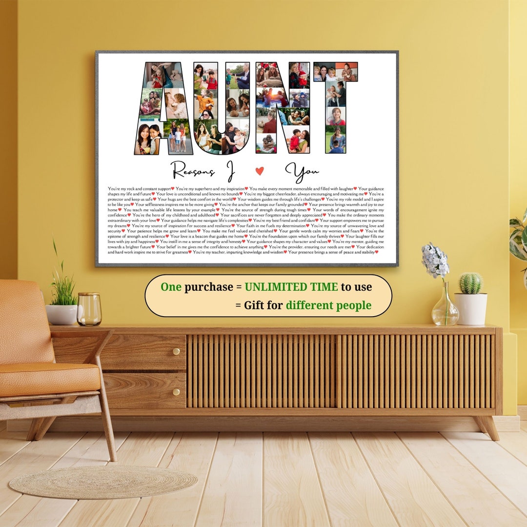 Custom Aunt Photo Collage Template Reasons I Love You Aunt Personalized ...