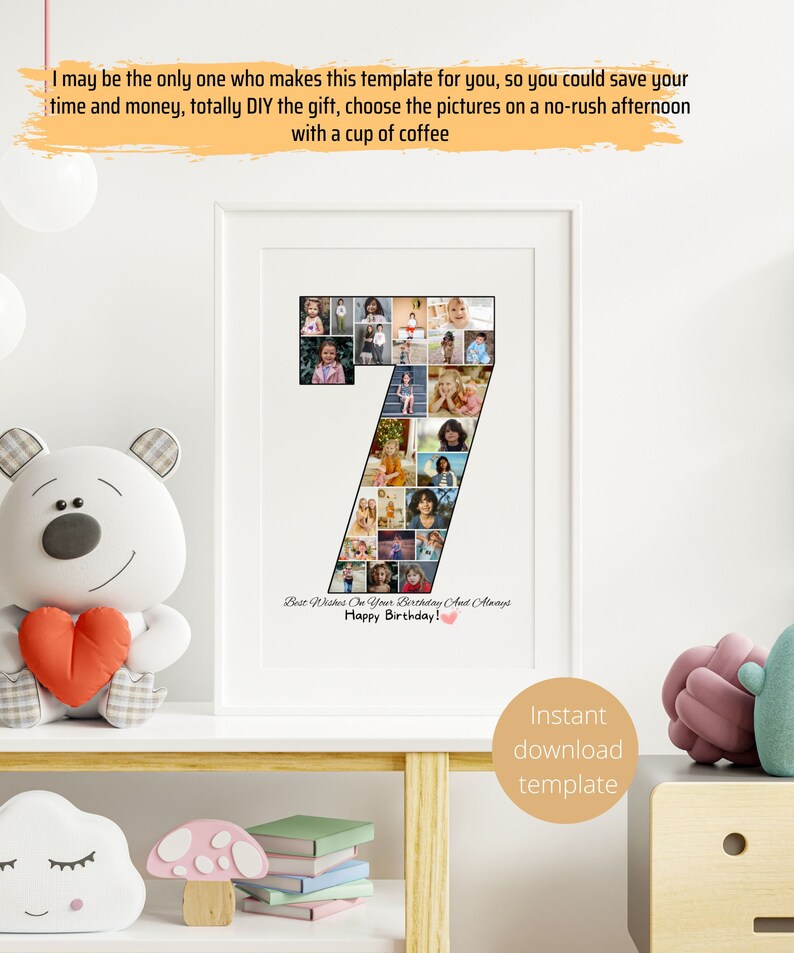 7th Birthday Photo Collage Personalized 7th Picture Collage - Etsy