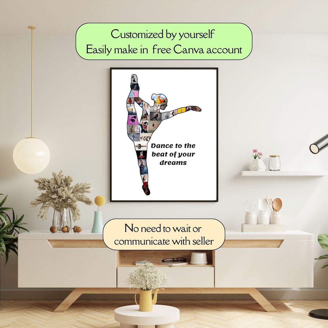 Personalized Dancing Girl Photo Collage Template Custom Gift for Dancer ...