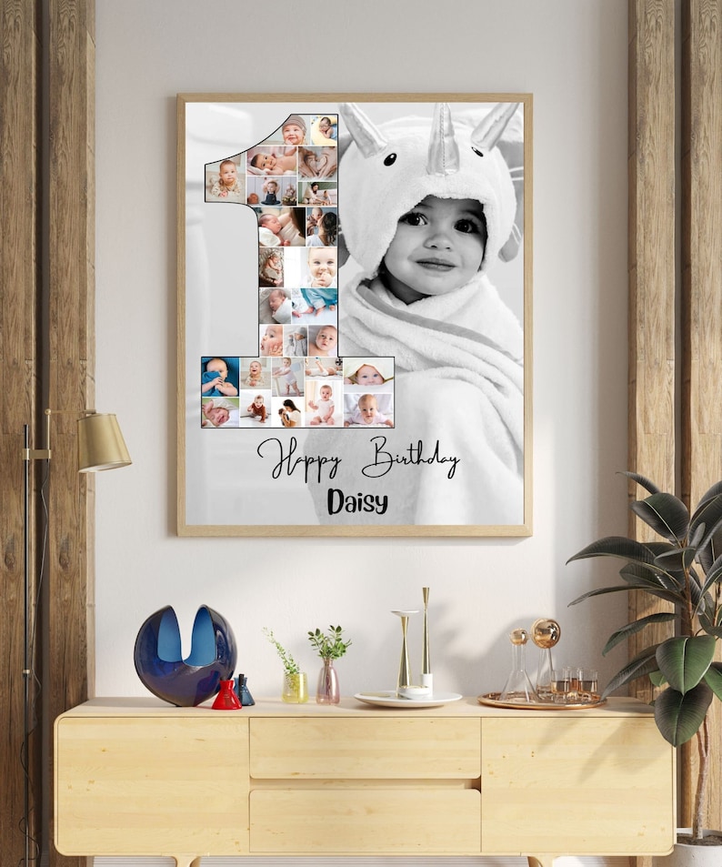 Custom 27 Photos Baby 1st Birthday Gift, Custom First Birthday Photo ...