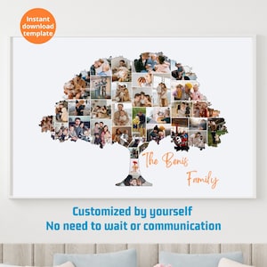 Custom Family Tree Collage Template Editable Personalized Family Tree ...